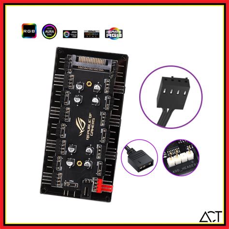 5v Argb 3pin Pwm 4pin 12v Rgb 4pin Hub Motherboard Argb Extension Hub Shopee Malaysia