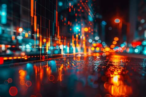 Premium Photo Dynamic Stock Market Data Visualization With Vivid Colors