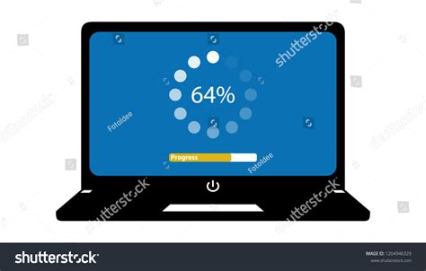 Laptop Screen Loading Progress Bar Vector Stock Vector Royalty Free Shutterstock