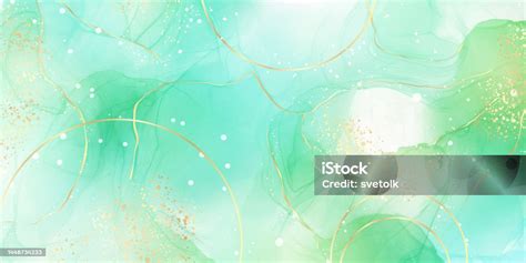 로얄 시안 민트 액체 대리석 수채화 배경과 흰색 선과 브러시 얼룩 청록색 대리석 알코올 잉크 그리기 효과 벡터 일러스트 레이 션 배경 수채화 웨딩 초대장 금색에 대한 스톡