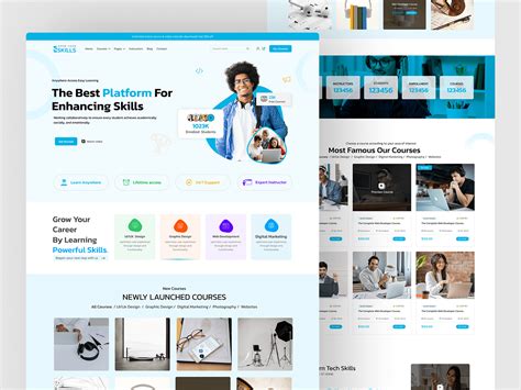 LMS Website Landing Page UI Design Behance