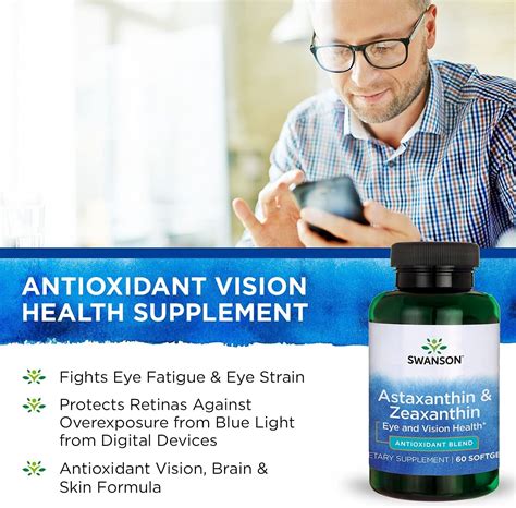 Swanson Astaxanthin And Zeaxanthin 4mg Eye Health Supplement 60 Softgels
