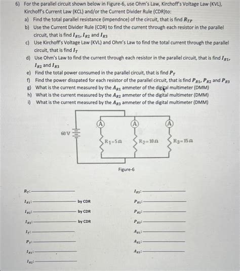 Solved For The Parallel Circuit Shown Below In Figure Chegg