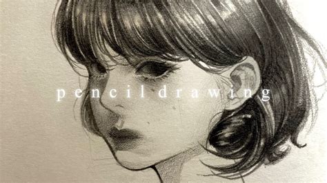 단발 머리가 어울리는 여자 그리기 Pencil Drawing Asmr Youtube