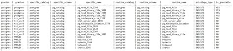Permissions Which Privileges Should I Grant To Run The Query Below In A Postgresql Instance