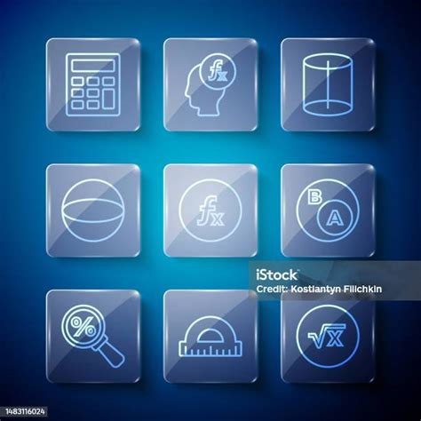 퍼센트 각도기 X 글리프의 제곱근 기하학적 그림 함수 수학 기호 구 계산기 및 하위 집합 수학이 있는 돋보기 설정은 하위 집합 아이콘입니다 벡터 0명에 대한 스톡 벡터 아트