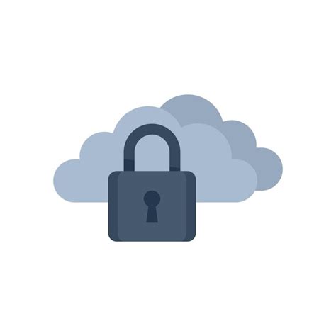 Premium Vector Locked Data Cloud Icon Flat Vector Computer Lock