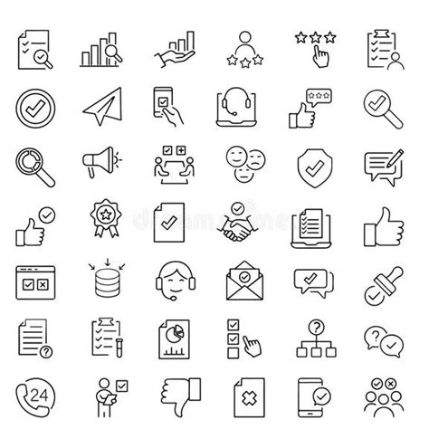 Survey Icon Set Containing Feedback Opinion Questionnaire Poll Research Data Collection