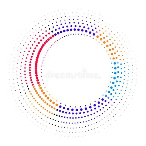 Colorful Circular Halftone Dotted Frame Design Stock Illustration