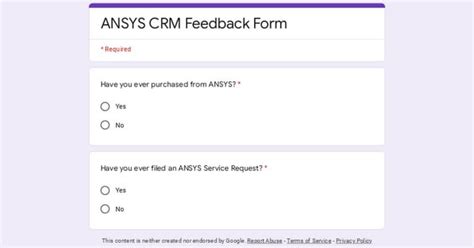 service request feedback form for crm analysis r ansys