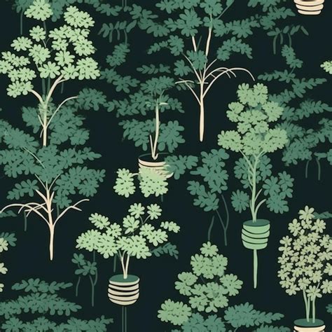 Premium Photo A Seamless Pattern With Trees And Plants