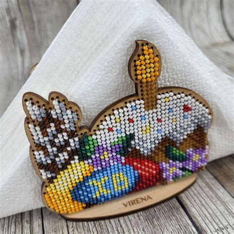 Серветниця 004 Великдень набір для вишивання бісером серветниці Arhibis