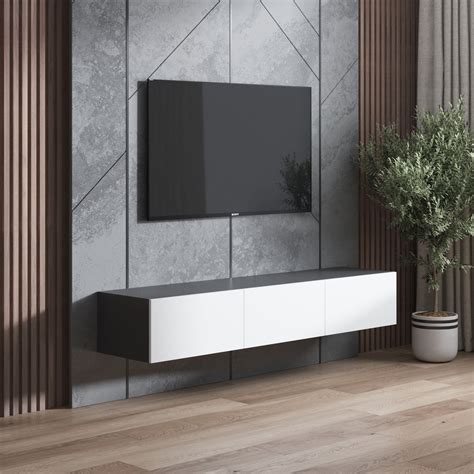 Тумба під телевізор навісна тумбочка M 19 Антрацит Білий продажа