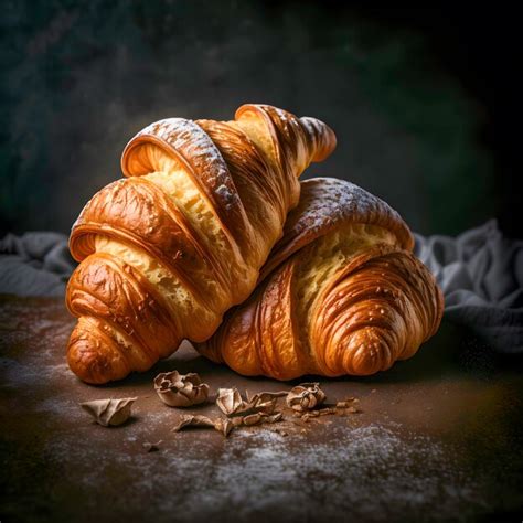 Premium Photo Flaky Buttery Layers Of A Freshly Baked Croissant The