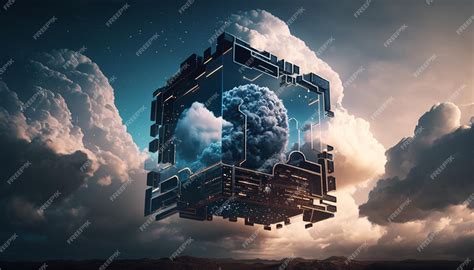 Premium Photo Futuristic Cloud Computing Technology Conceptgenerative Ai