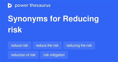 Reducing Risk Synonyms 58 Similar Words And Phrases