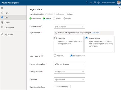 ingest historical data into azure data explorer