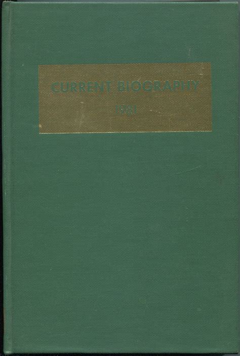 Current Biography Yearbook 1981 Von Moritz Charles Edited By Near Fine Hardcover 1982