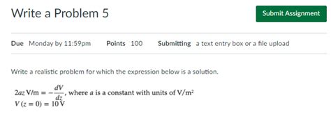 Solved Write A Problem 5 Submit Assignment Due Monday By