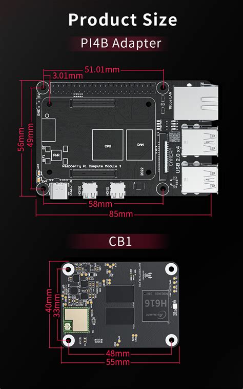 bigtreetech pi4b adapter v1 0 for cm4 or cb1