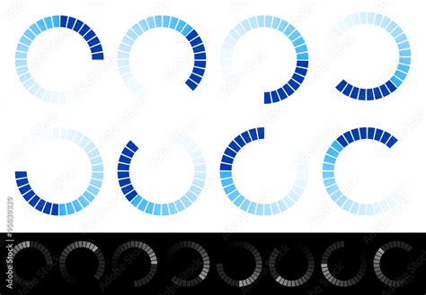 Pre Loader Buffer Shapes Symbols Progress Indicators Set At D Stock