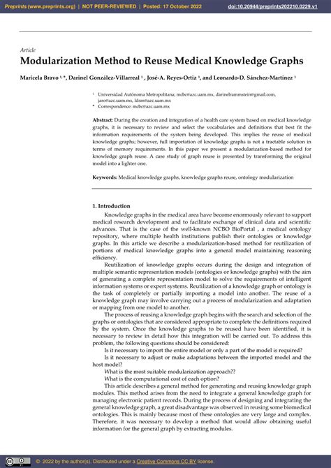 Pdf Modularization Method To Reuse Medical Knowledge Graphs