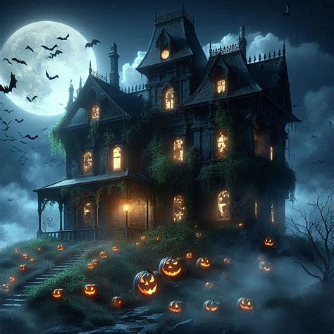 짜증 유령의 집 할로윈 배경 유령 같은 귀신이 들린 집 배경 일러스트 및 사진 무료 다운로드 Pngtree