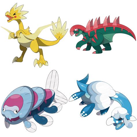 Macksfakemon Arctovish Arctozolt Dracovish Dracozolt Nintendo Pokemon Absurdres Highres