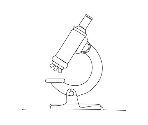 Premium Vector Continuous One Line Drawing Of Microscope Simple