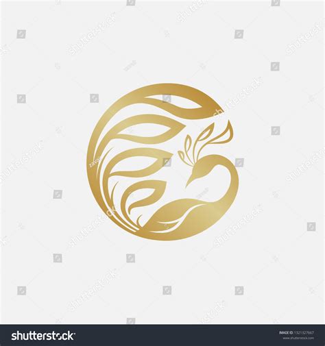 Peacock Logo Peacock Vector Circular Gold Stock Vector Royalty Free