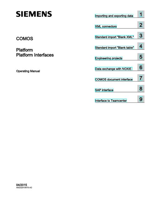 Comos Platform Interfaces Enus En Us Pdf Auto Cad Xml