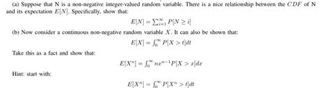 Solved A Suppose That N Is A Non Negative Integer Valued