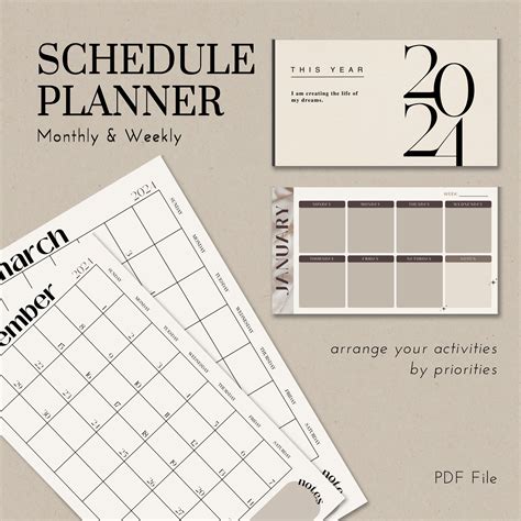 Schedule Planner Printable Pdf For Monthly And Weekly Planning Worksheets Library