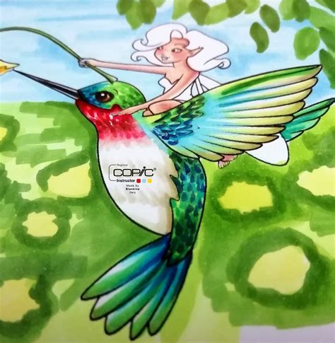 Copic Italia Un Colibrì Colorato Flying By To Say Hi