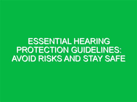 Hearing Protection Archives Safety Notes