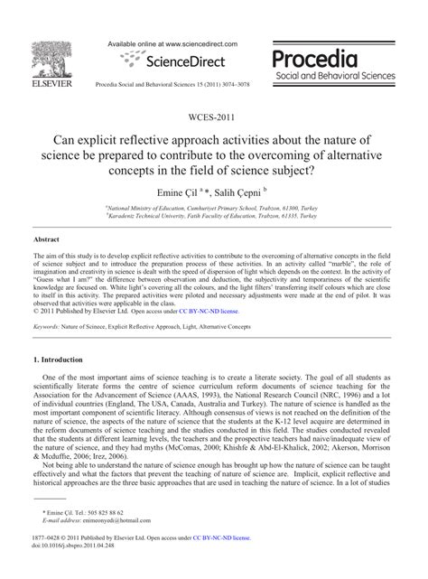Pdf Can Explicit Reflective Approach Activities About The Nature Of Science Be Prepared To
