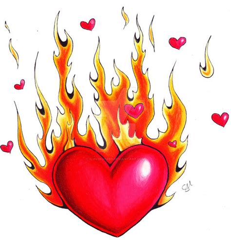 Flaming Heart By Iluv2rock99 On DeviantArt