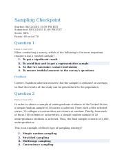 Sampling Checkpoint Docx Sampling Checkpoint Started PM EDT Submitted
