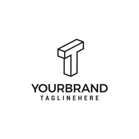 문자 T 로고 3d 아이소메트릭 라인 기하학적 모양 템플릿 디자인 벡터 프리미엄 벡터