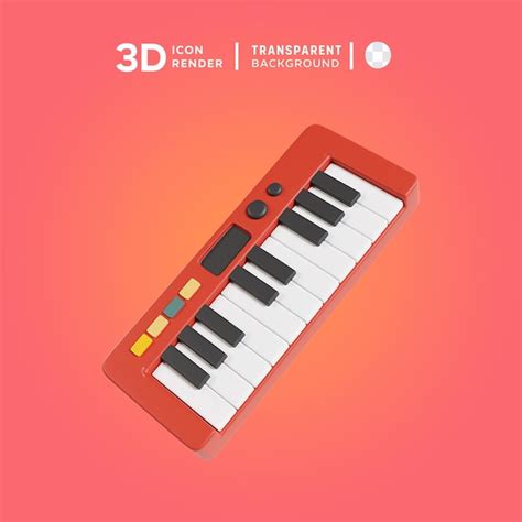 Premium Psd Psd Keyboard Synthesizer 3d Illustration