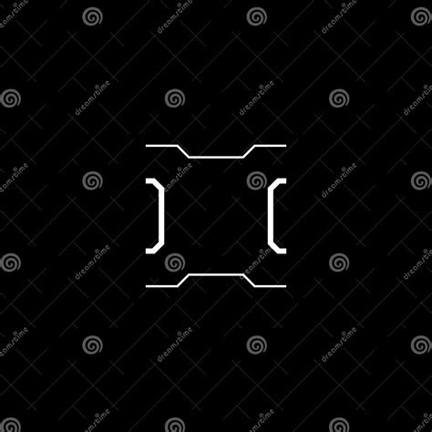 Futuristic Gui Square Target Aim Hud Reticle Cyberpunk Aesthetics Stock Vector