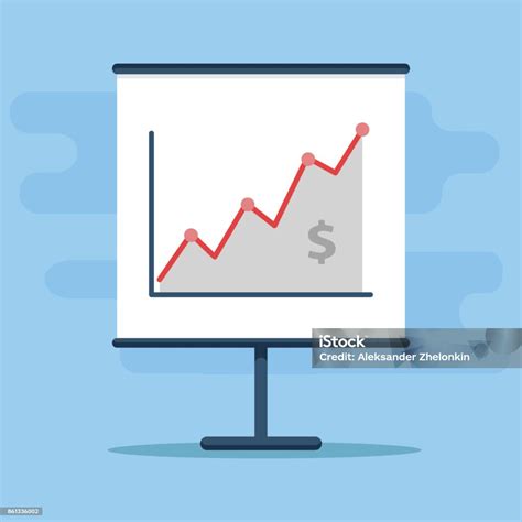 비즈니스 매출 성장 그래픽입니다 판매 성장에 플립 차트에 벡터 비즈니스 성장 차트 프레 젠 테이 션 아이콘입니다 일러스트 레이