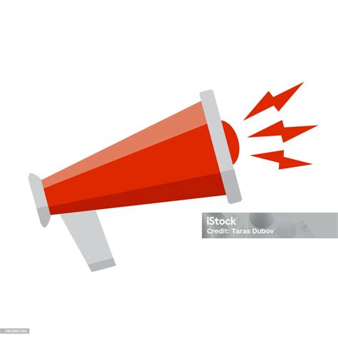 확성기 빨간색 스피커 뉴스 아이콘입니다 앱의 중요한 메시지 빨강에 대한 스톡 벡터 아트 및 기타 이미지 빨강 휴대용 마이크 광고 Istock