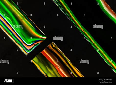 Abstract Colorful Glass Fusing Patterns Over Black Background