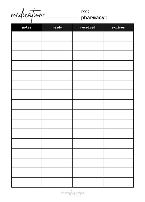 Medication Tracker For Planner Etsy Medication Tracker Planner