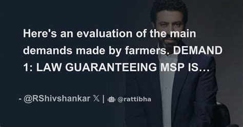 Heres An Evaluation Of The Main Demands Made By Farmers Demand 1 Law Guaranteeing Msp Is