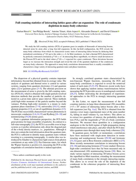 Pdf Full Counting Statistics Of Interacting Lattice Gases After An Expansion The Role Of