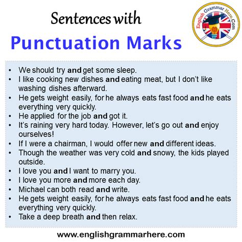 Sentences With Punctuation Marks Punctuation Marks In A Sentence In