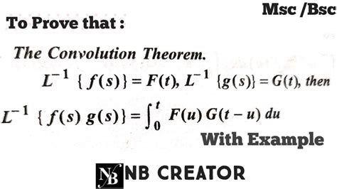 Convolution Theorem With Example Inverse Laplace Transform Lect 06 Youtube