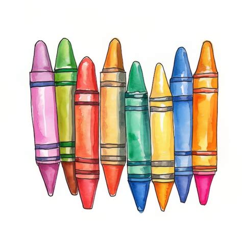 Un Colorido Dibujo De Crayones Foto Premium
